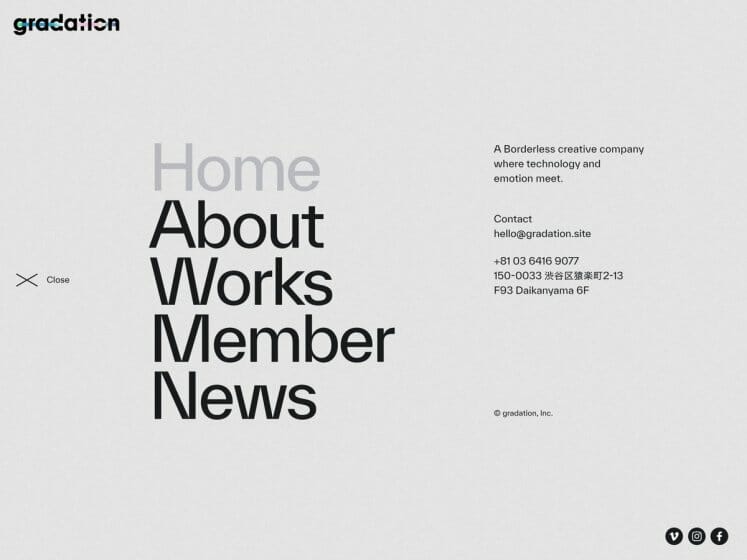 「gradation, Inc.」コーポレートサイト - 広告事例 - デザイン情報サイト[JDN]